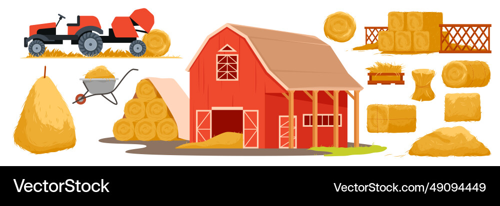 Cartoon isolated farm agriculture collection Vector Image