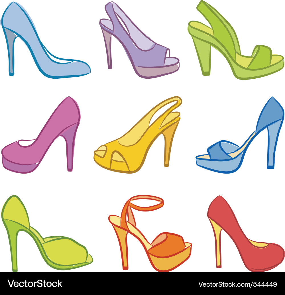 Colorful shoes Royalty Free Vector Image - VectorStock