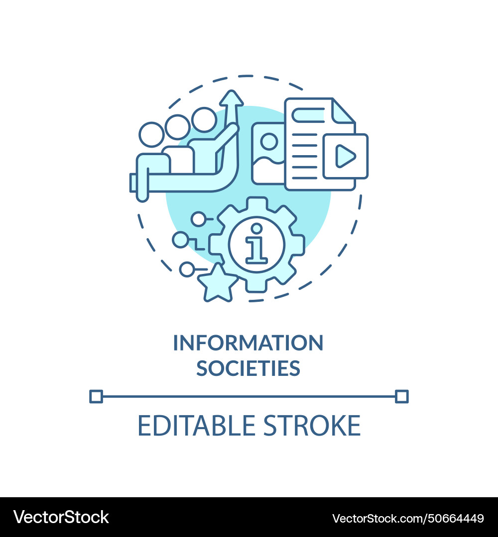 Information societies soft blue concept icon Vector Image