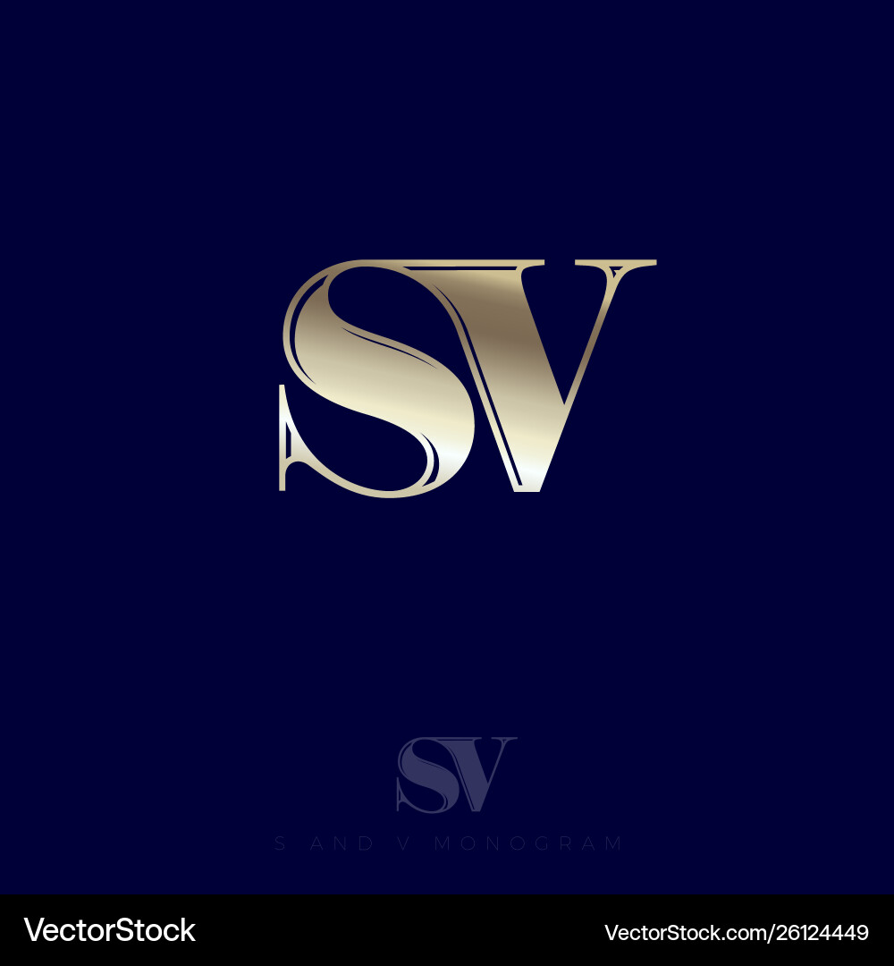 S v monogram logo combined letters premium emblem Vector Image