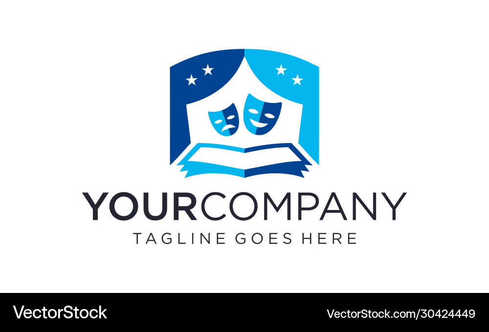 Theater and drama logo design concept Royalty Free Vector