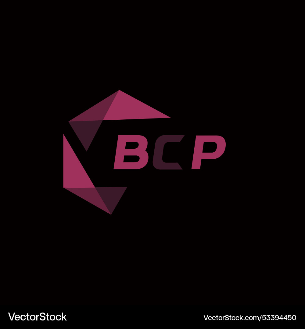 Bcp creative minimalist letter logo unique Vector Image