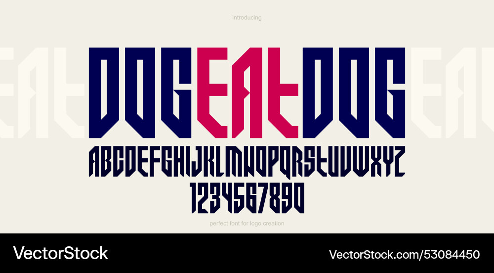 Bold and massive heavy geometric font for logo Vector Image