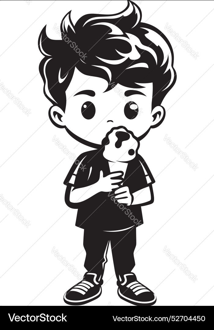 Chilly delight iconic graphics featuring a boy Vector Image