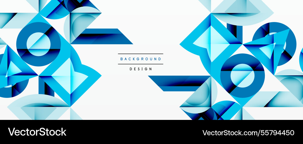 Circles squares lines abstract background Vector Image