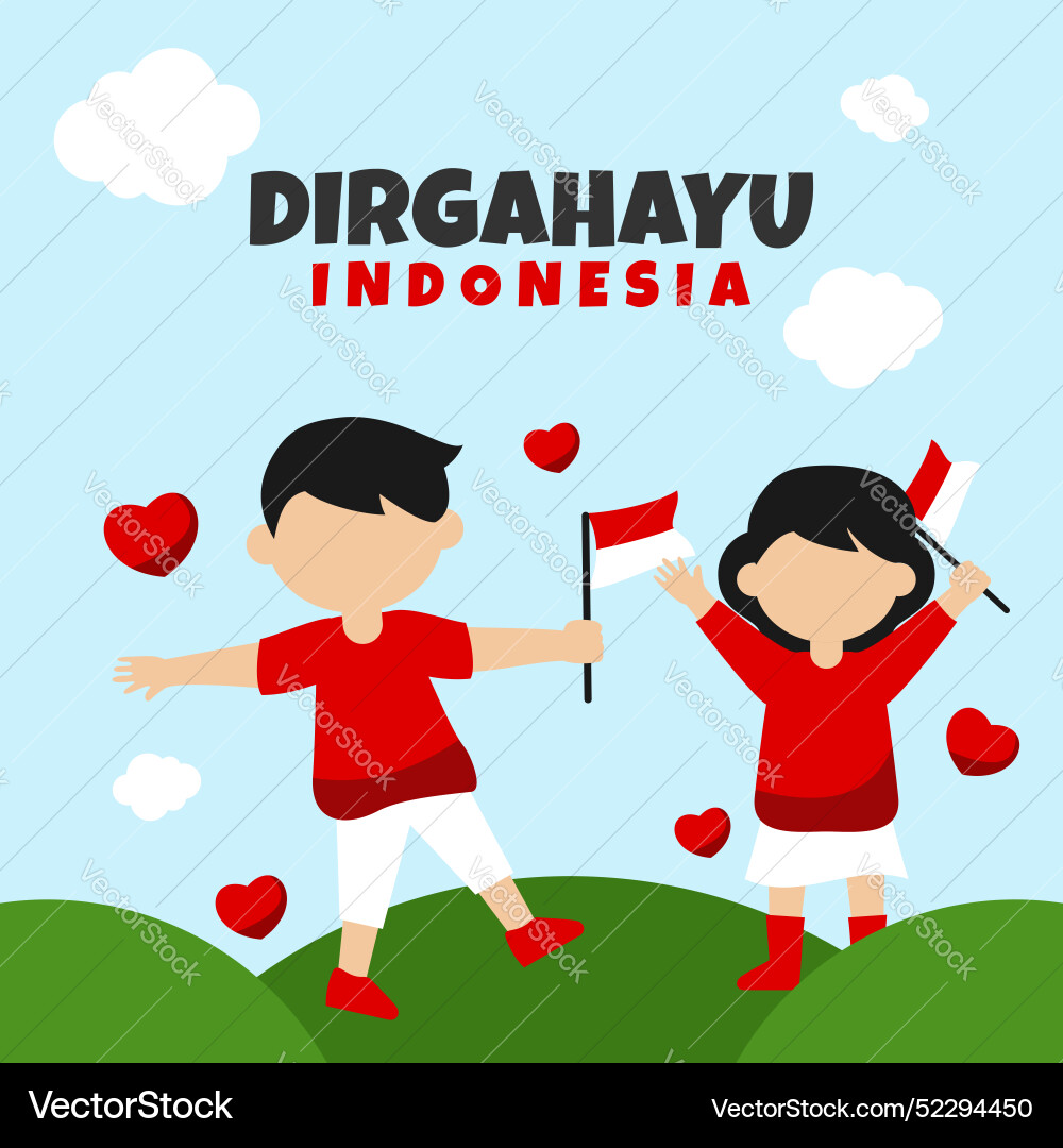 Dirgahayu indonesia banner design Royalty Free Vector Image