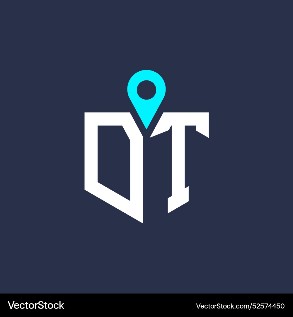 Dt location logo design for recruitment Royalty Free Vector