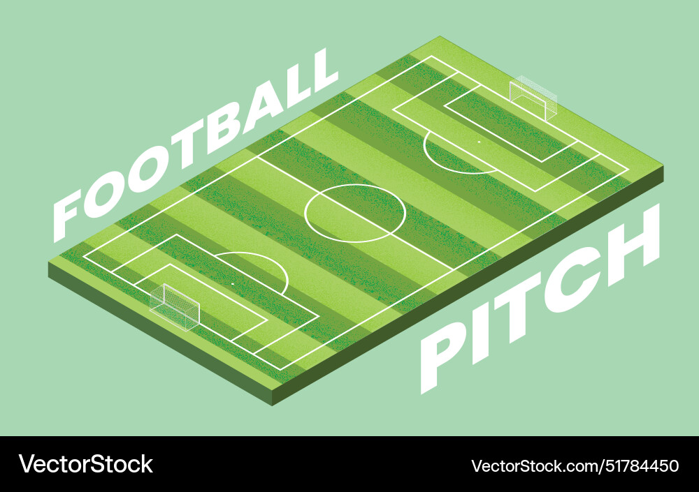 Football pitch isometric Royalty Free Vector Image