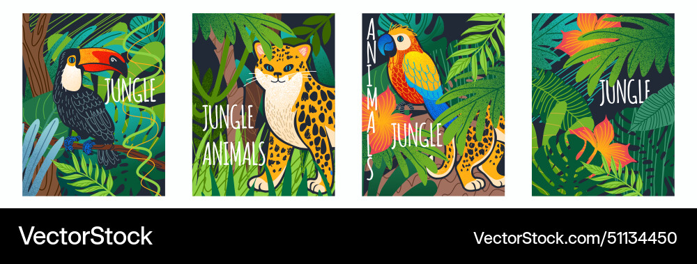 Jungle forest abstract texture bird Royalty Free Vector