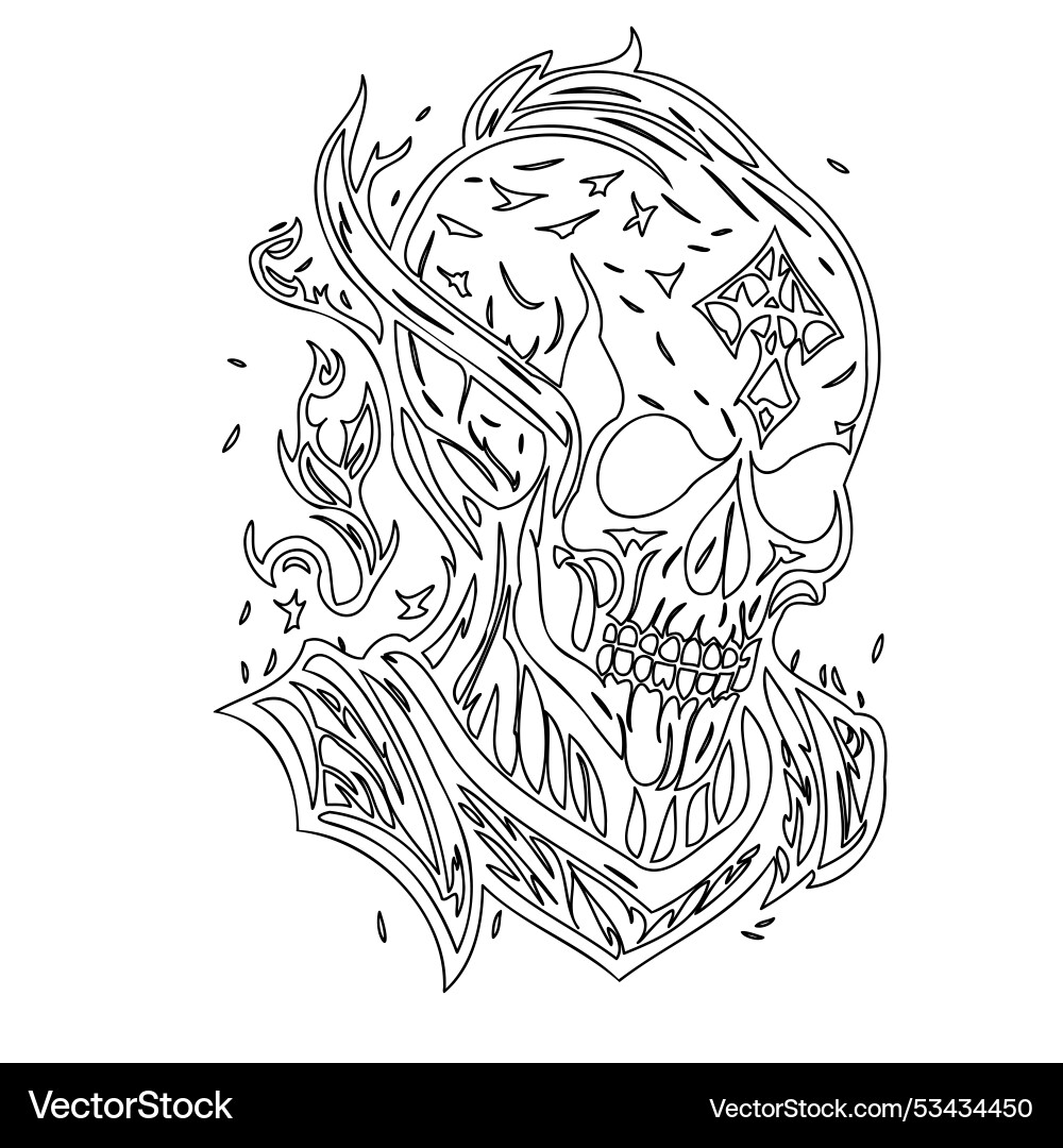 Lich monster outline sketch Royalty Free Vector Image