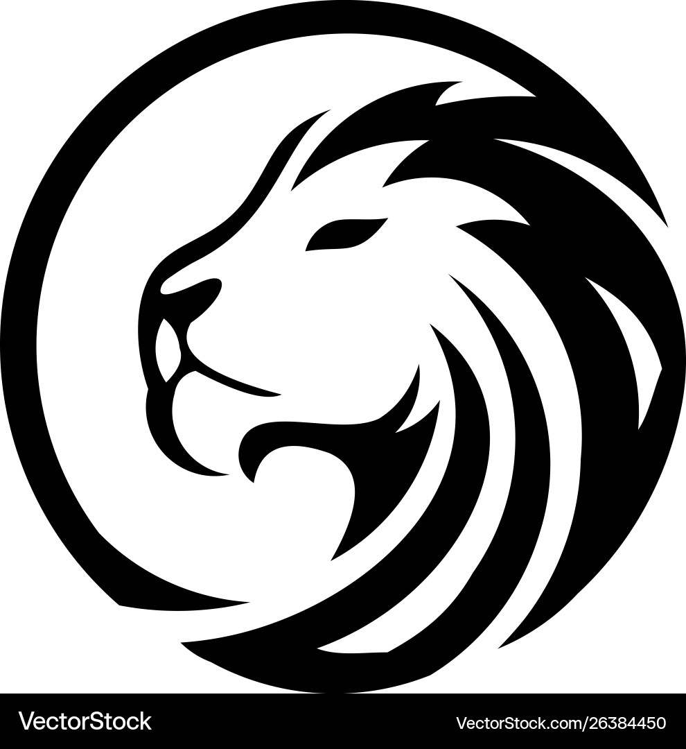 Lion Circle Logo Template Royalty Free Vector Image