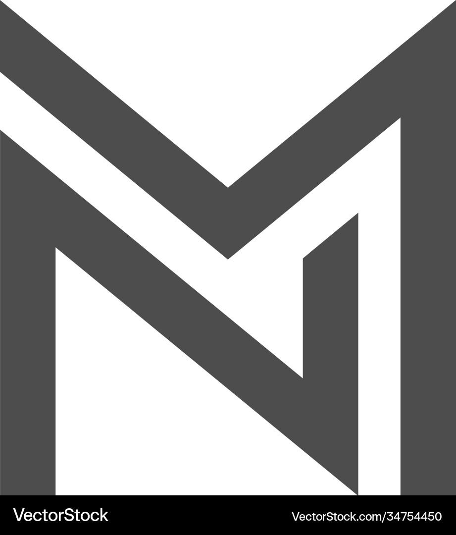 MN Monogram Lettermark Logo Royalty Free Vector Image
