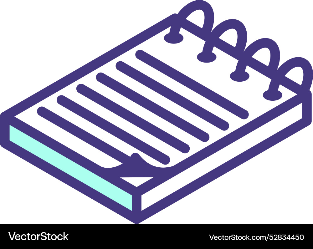 Notepad isometric icon writing paper pad symbol Vector Image