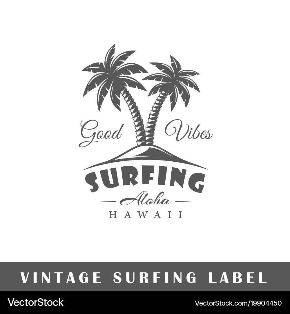 Surfing label Royalty Free Vector Image - VectorStock