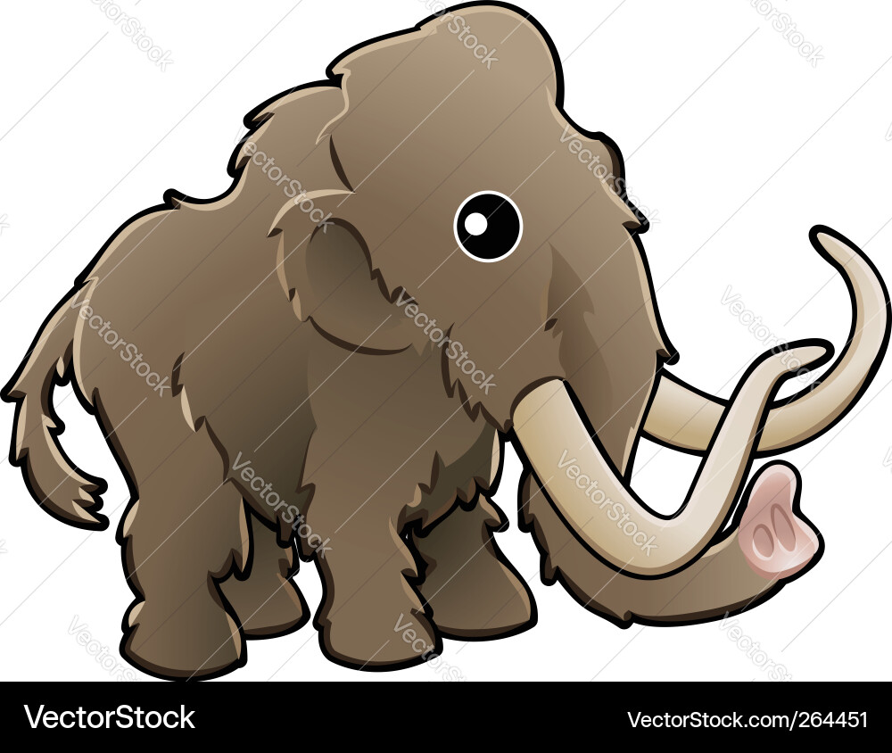 Cute woolly mammoth Royalty Free Vector Image - VectorStock