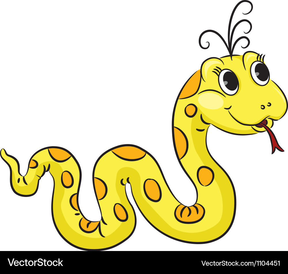 Funny cartoon snake Royalty Free Vector Image - VectorStock