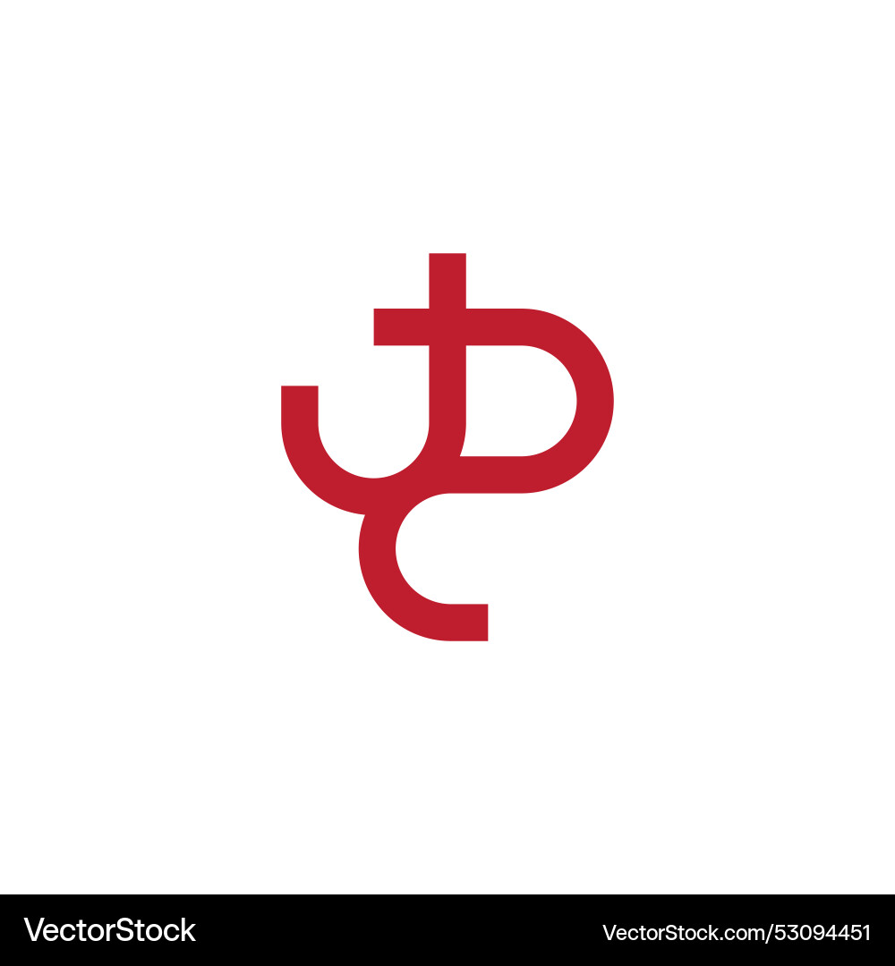 Letter j2 loop geometric line simple logo Vector Image