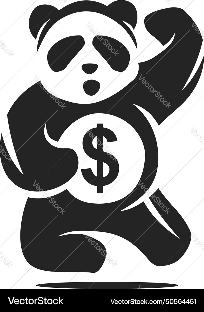 Panda logo template isolated brand identity icon Vector Image