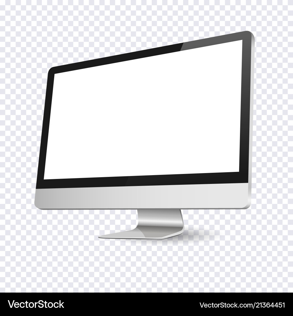 Realistic computer display isolated Royalty Free Vector