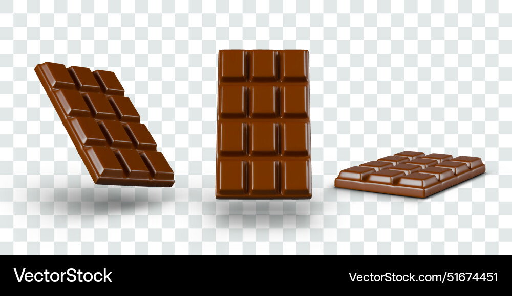 Rectangular chocolate bar in 3d style classic Vector Image