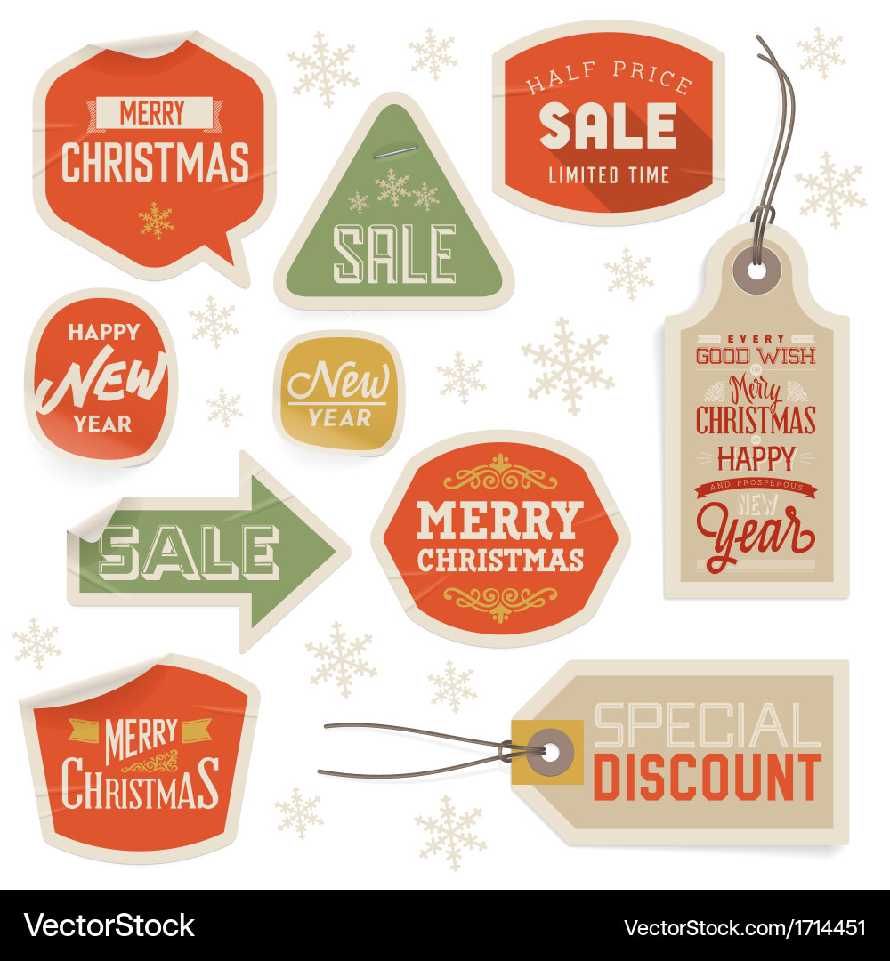 Stickers and labels for year Royalty Free Vector Image