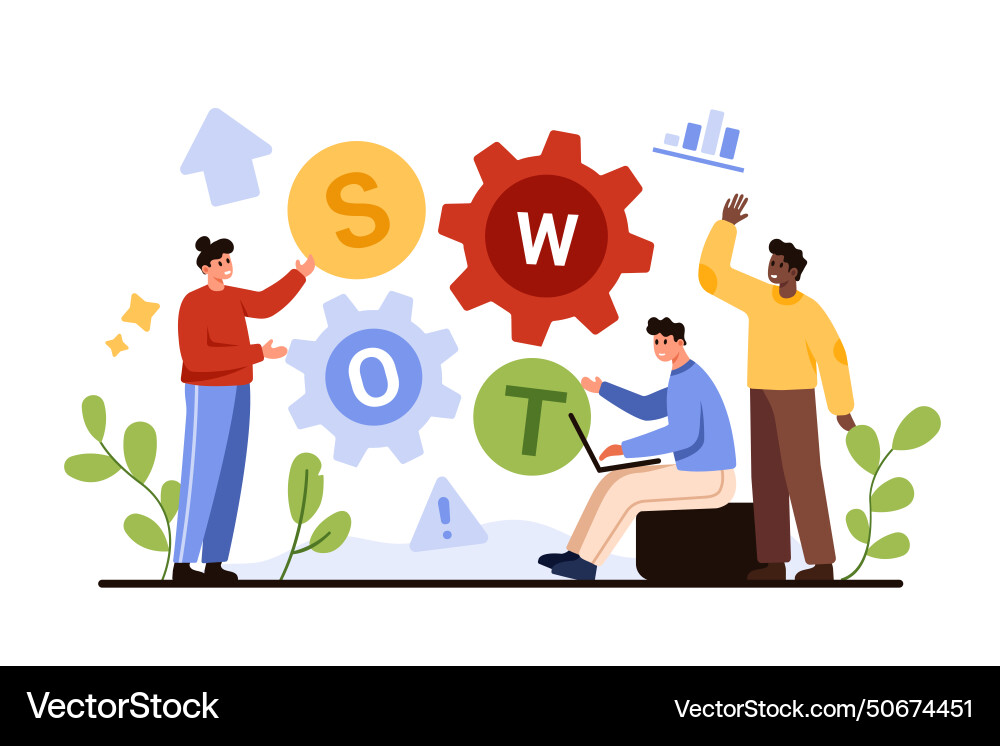 Swot analysis for business strategy planning Vector Image