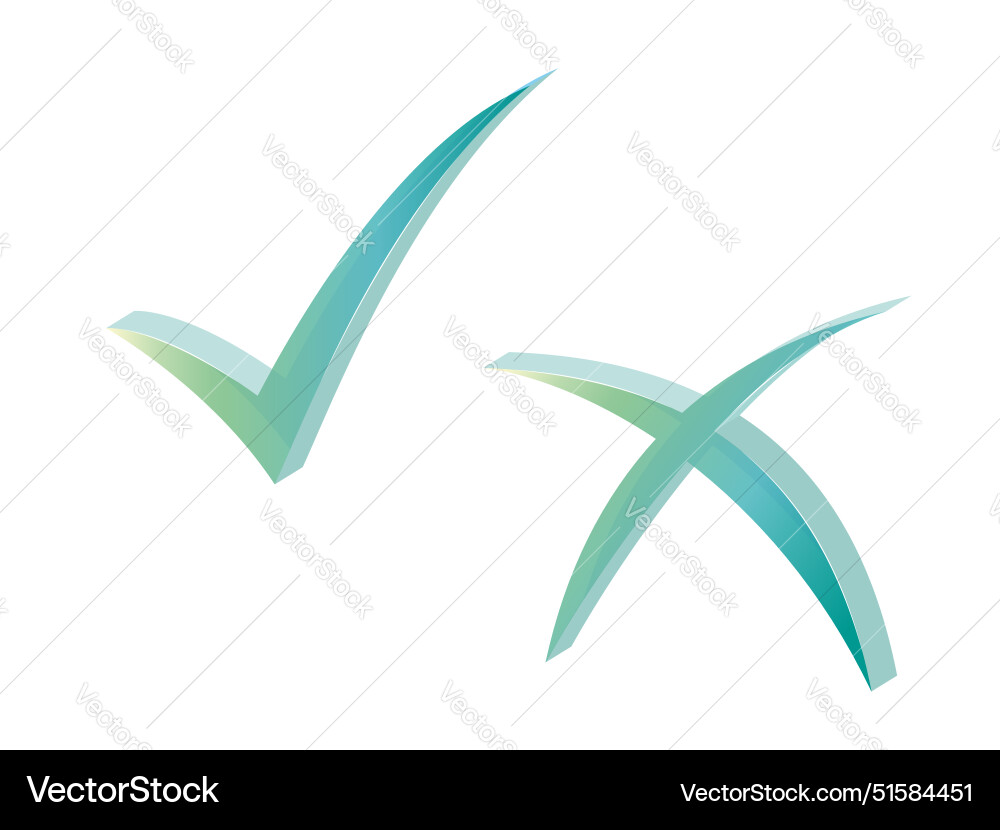 Transparent a002 tick and cross symbol Royalty Free Vector