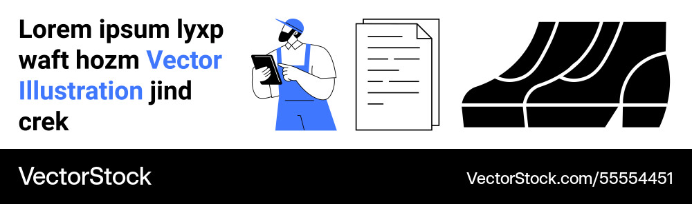 Worker in uniform reviewing checklist Royalty Free Vector