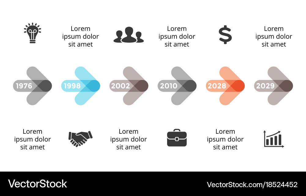 Arrows circles timeline infographic Royalty Free Vector
