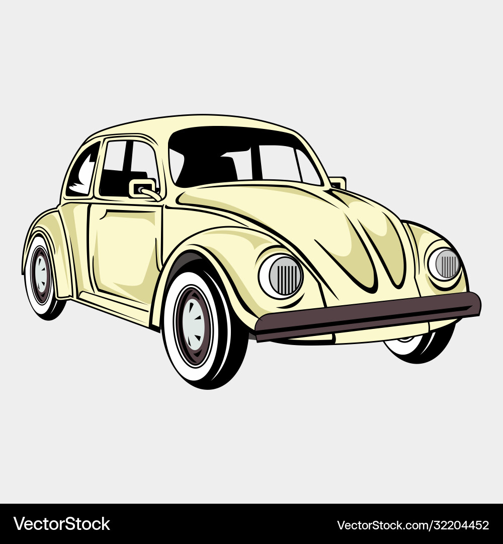 Car classic beetle Royalty Free Vector Image - VectorStock