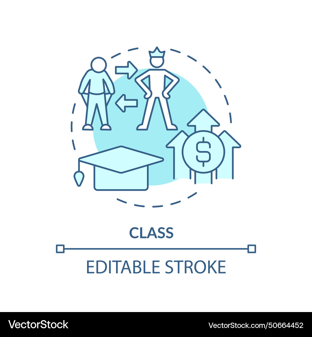 Class system soft blue concept icon Royalty Free Vector