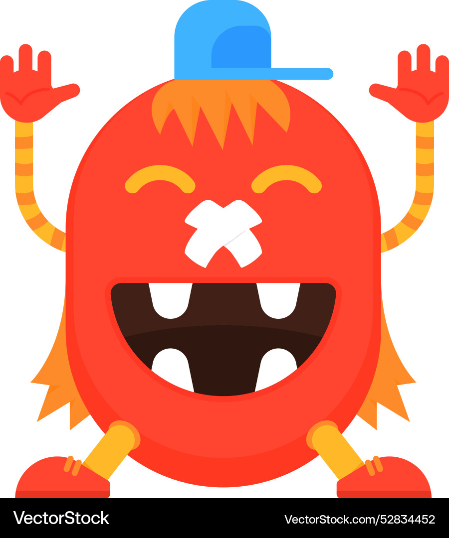 Crazy monster laughing funny kid colorful Vector Image