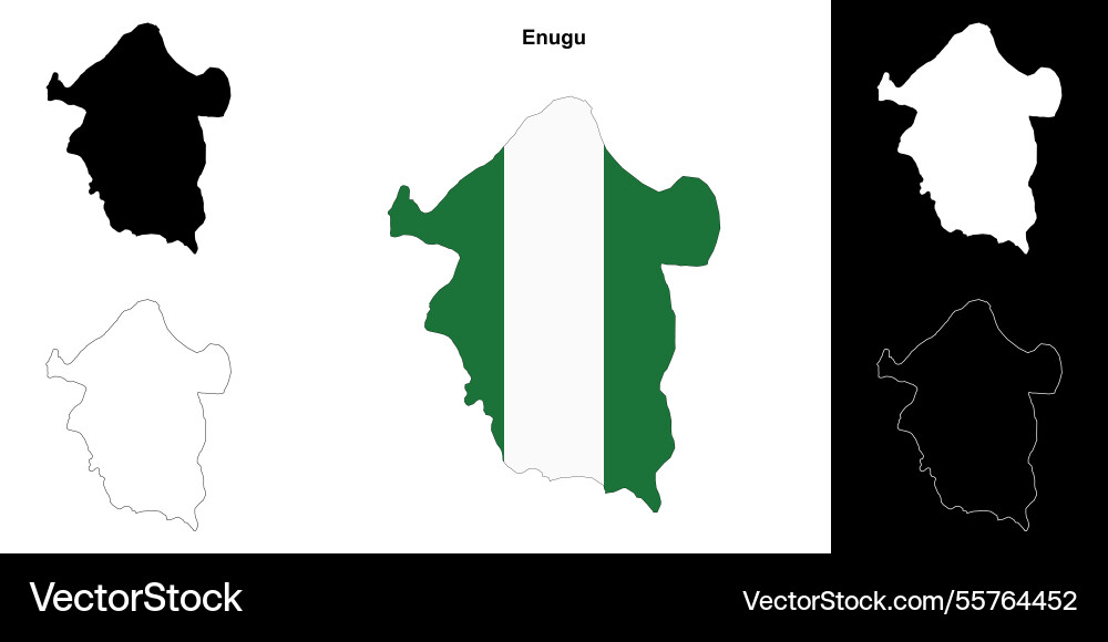 Enugu outline map Royalty Free Vector Image - VectorStock