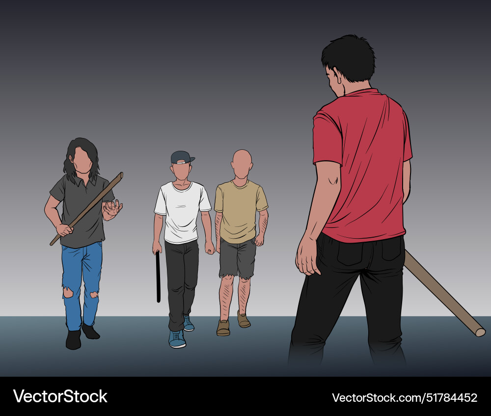 Gang fight Royalty Free Vector Image - VectorStock