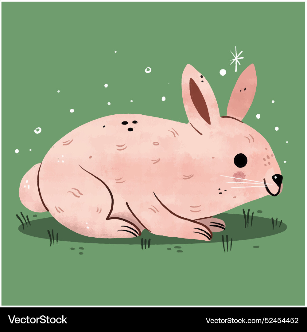 Hand drawn kawaii rabbit Royalty Free Vector Image