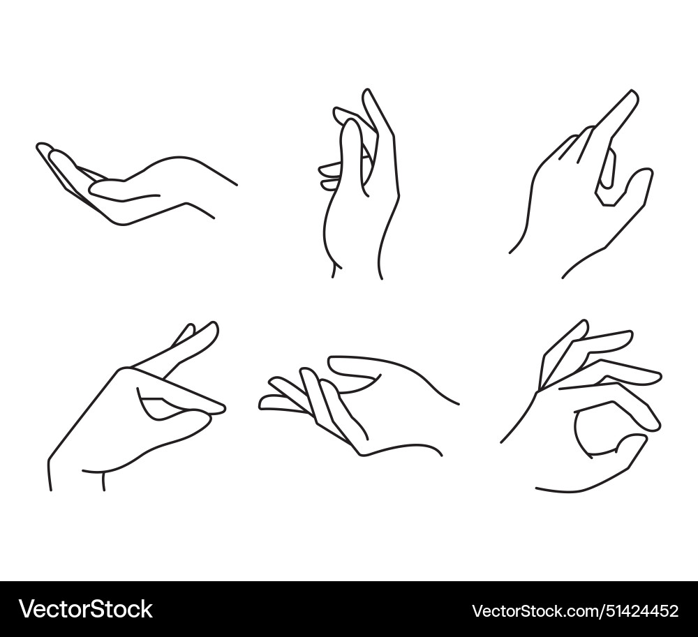 Hand gestures set Royalty Free Vector Image - VectorStock