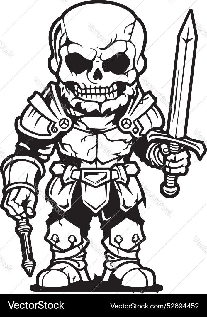 Shadow soldier zombie knight black emblem Vector Image