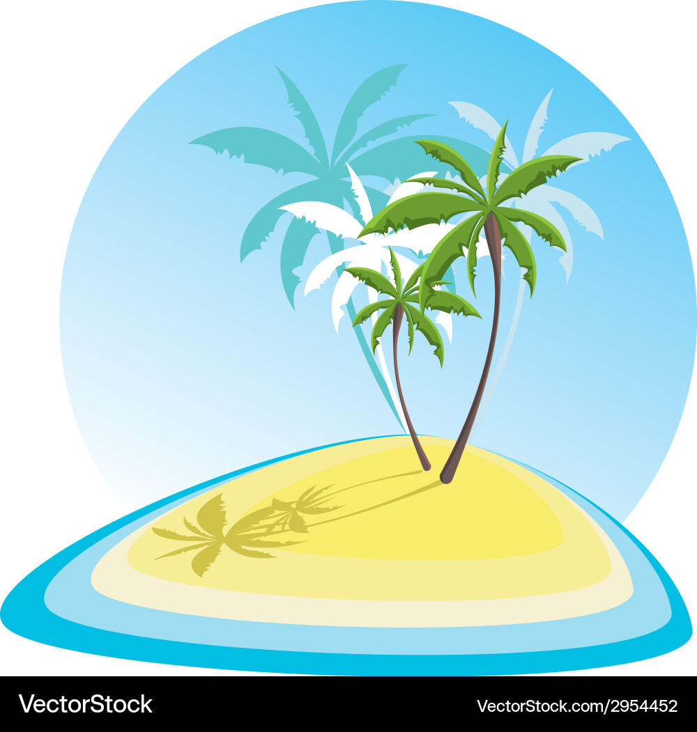 Simple with small island Royalty Free Vector Image