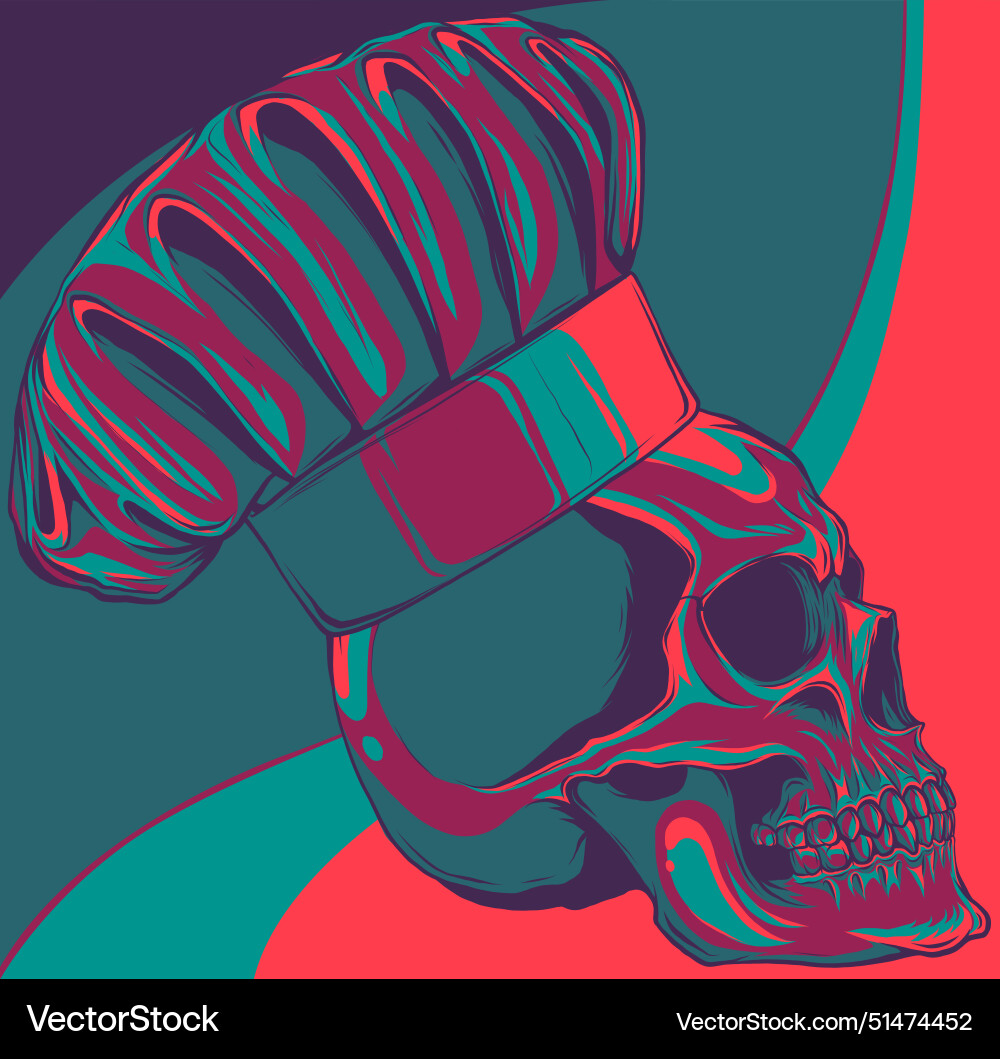 Skull in chef hat Royalty Free Vector Image - VectorStock