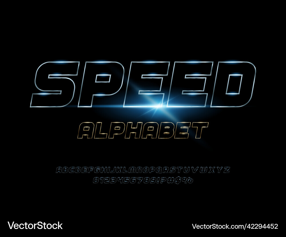 Speed font Royalty Free Vector Image - VectorStock