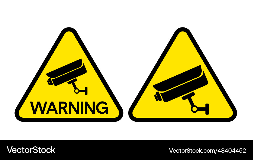 Surveillance Camera Warning Sign Royalty Free Vector Image