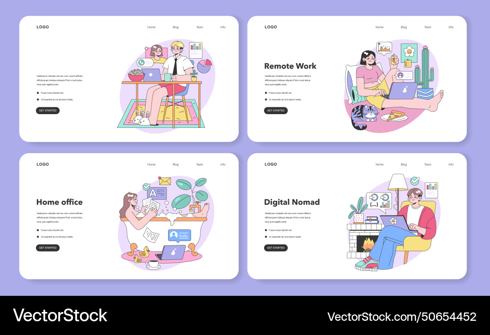 Work lifestyle set flat Royalty Free Vector Image