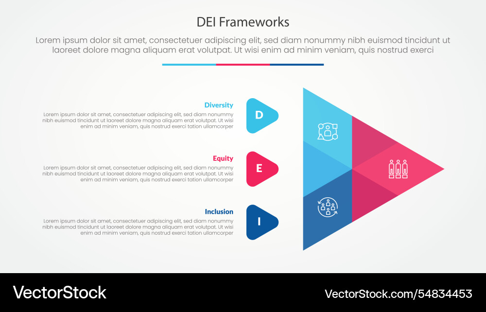 Dei Frameworks Infografikkonzept für Dia Vektorbild