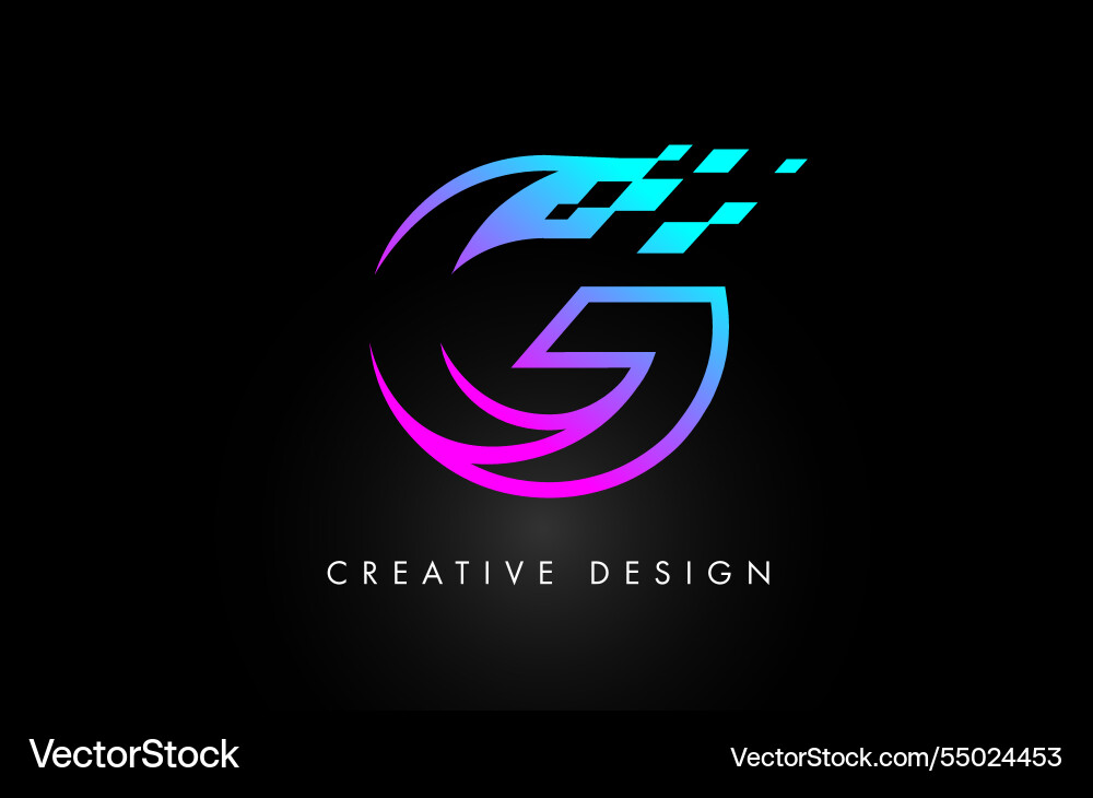 G racing style letter logo design icon Royalty Free Vector