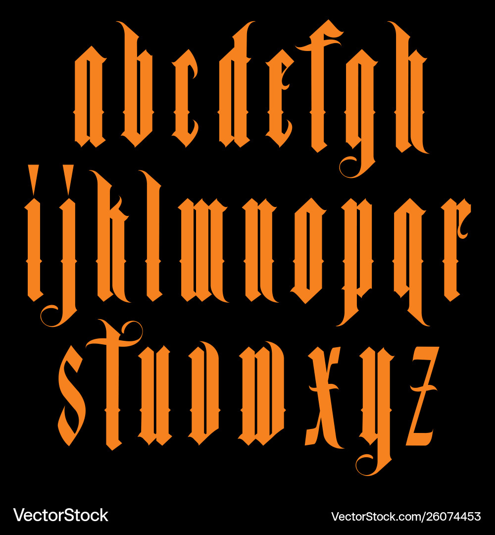 Gothic Lettering Set Royalty Free Vector Image