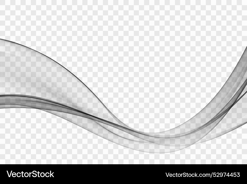 Gray wavy wave flow abstract transparent Vector Image