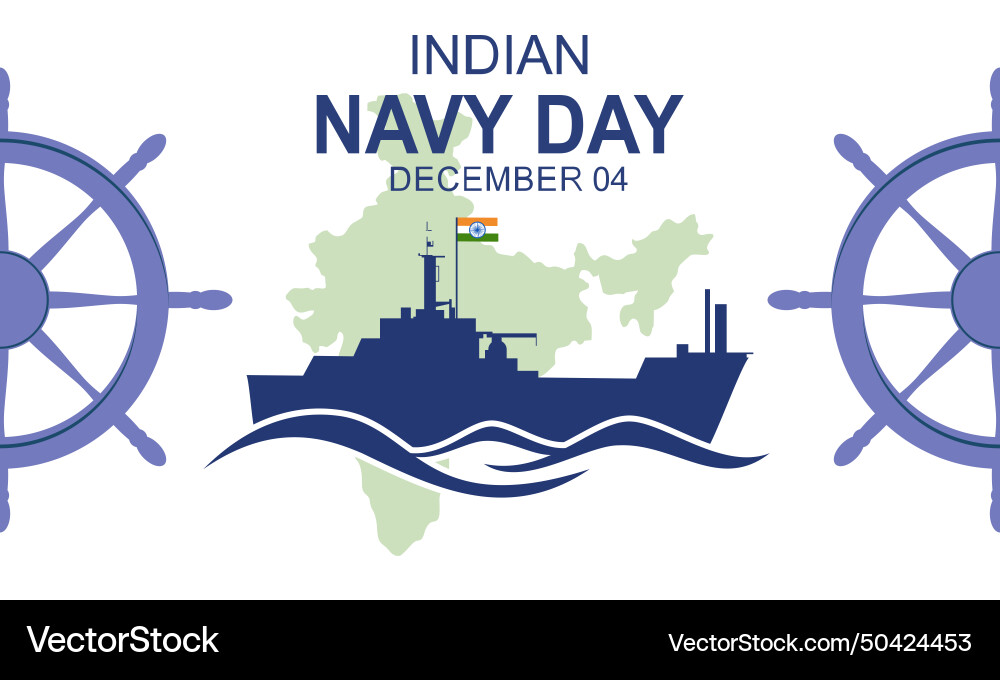 Indian navy day 4 december template Royalty Free Vector