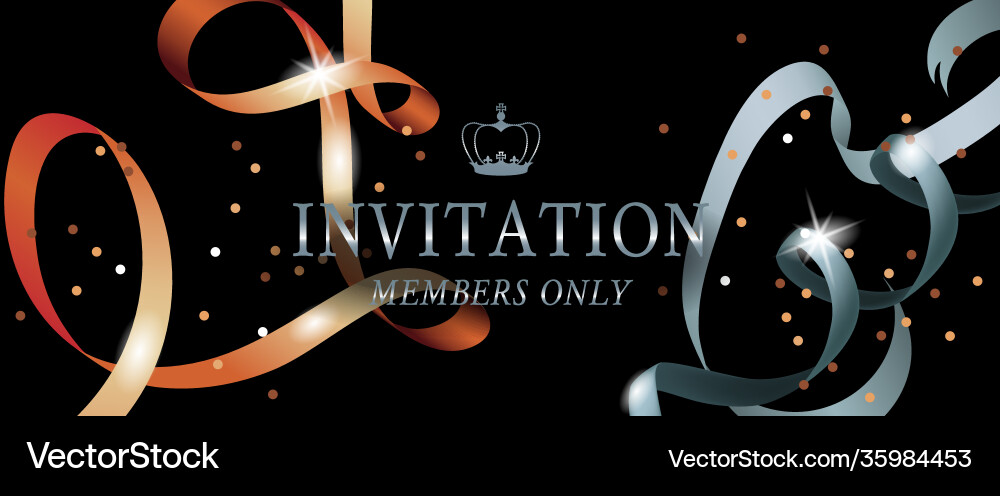 Invitation members only banner design Royalty Free Vector