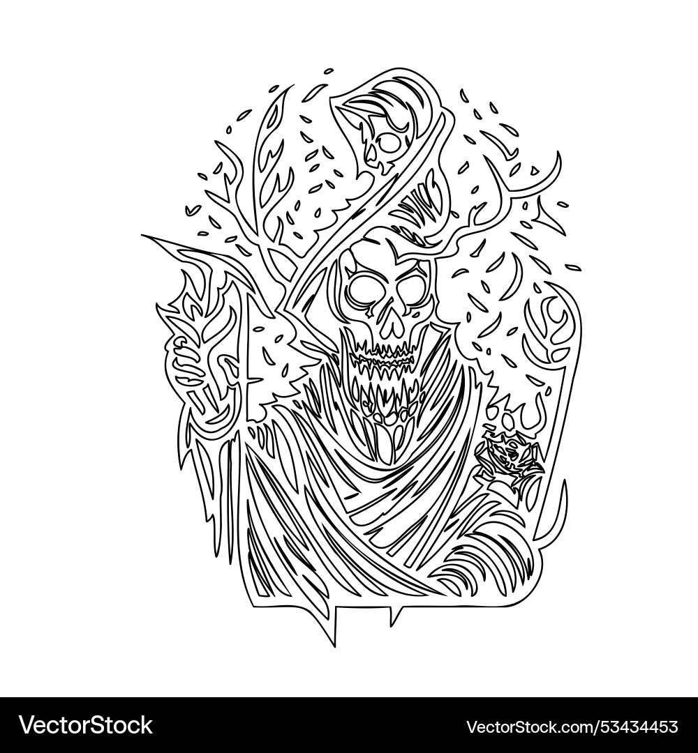 Lich monster outline sketch Royalty Free Vector Image