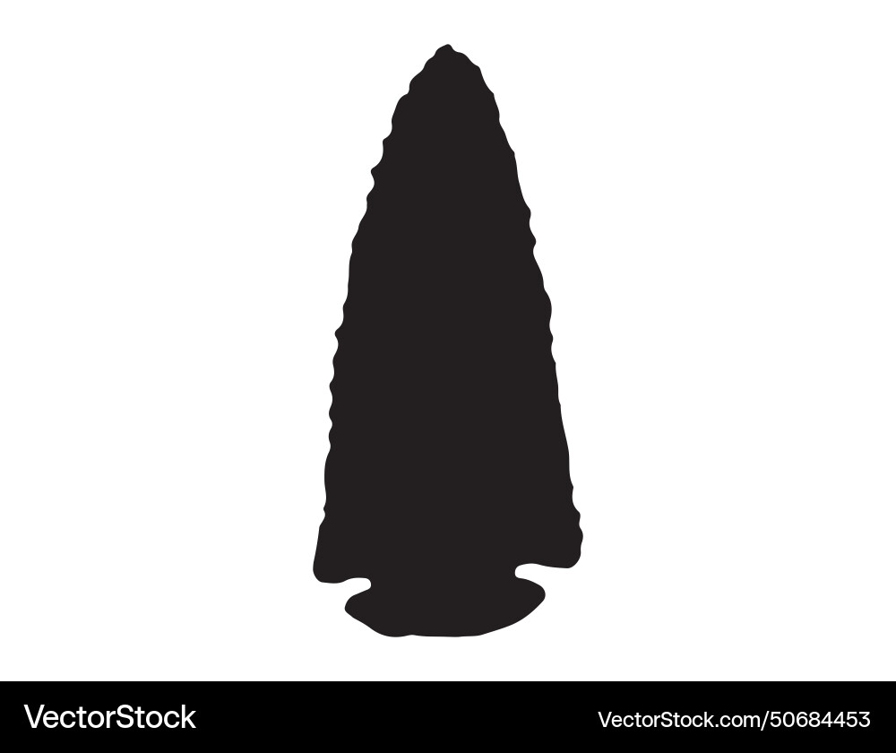 Native american stone arrowhead silhouette art Vector Image
